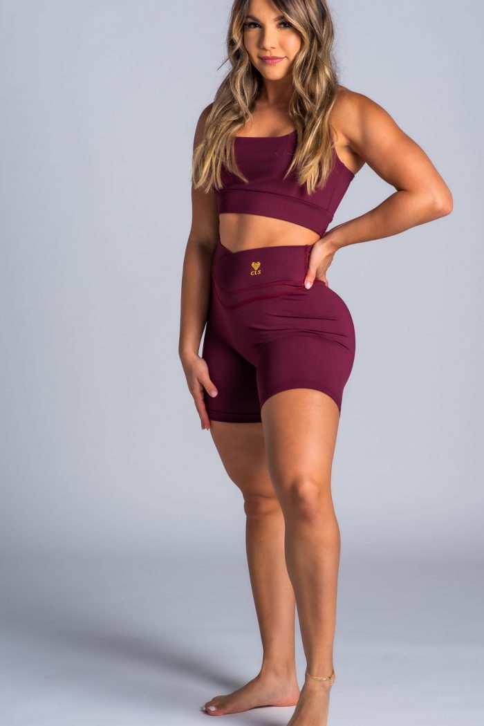 NC Shape Define Scrunch Shorts Dark Bordeaux - CLS Sportswear
