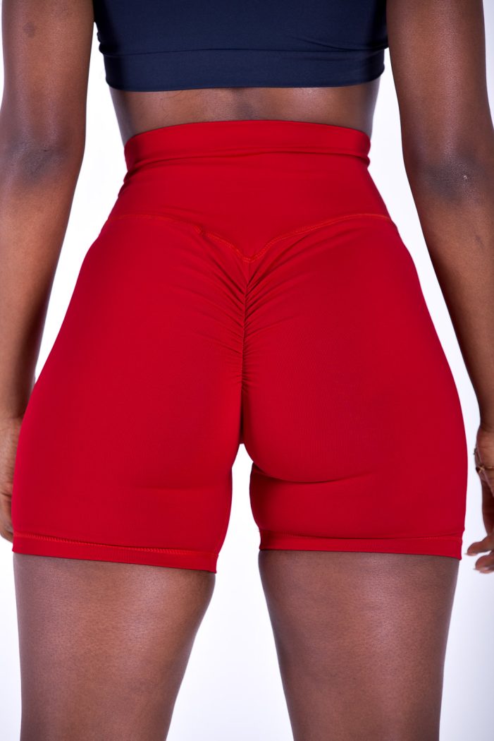 NC Confort Seamless Front Scrunch Shorts Scarlet - CLS Sportswear
